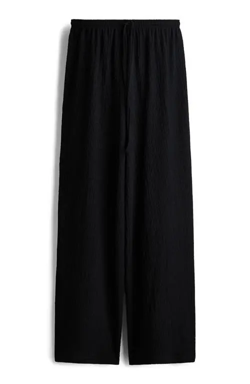 H&m Textured Drawstring Wide-leg Trousers