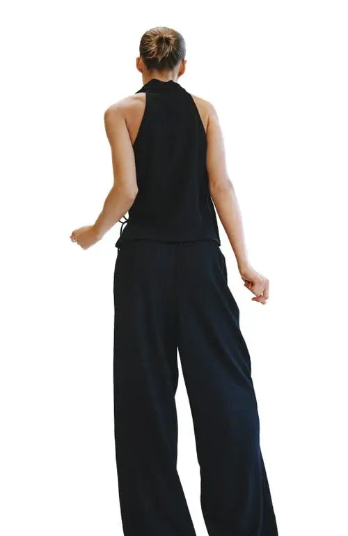 H&m Textured Drawstring Wide-leg Trousers