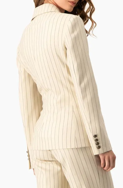 IVONNE Pinstripe Double-breasted Blazer