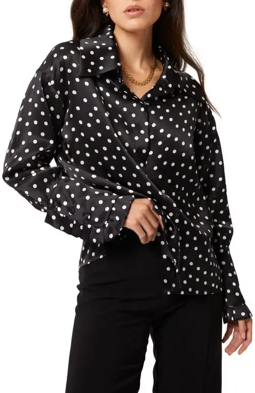 SEÑORITA Antonia Silk Polka Dot Blouse