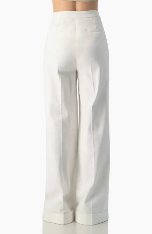 IVONNE Elegant High-rise Wide-leg Cuffed Tailored Trousers