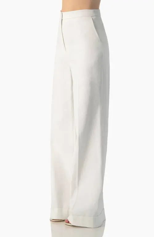 IVONNE Elegant High-rise Wide-leg Cuffed Tailored Trousers