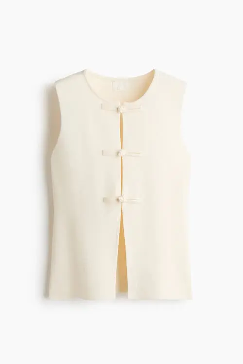 H&m Sleeveless Button-front Top