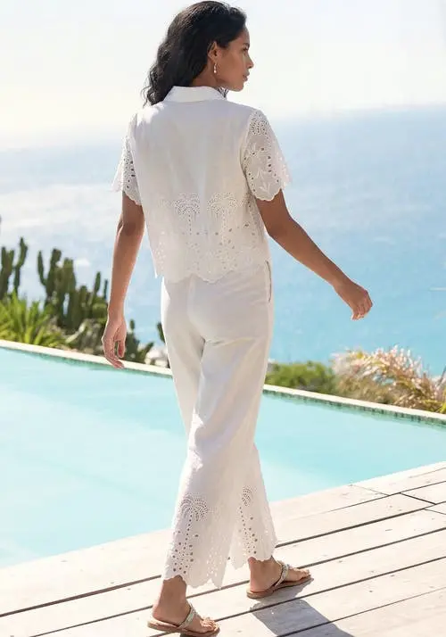 LASCANA Palm Eyelet Wide Leg Pants
