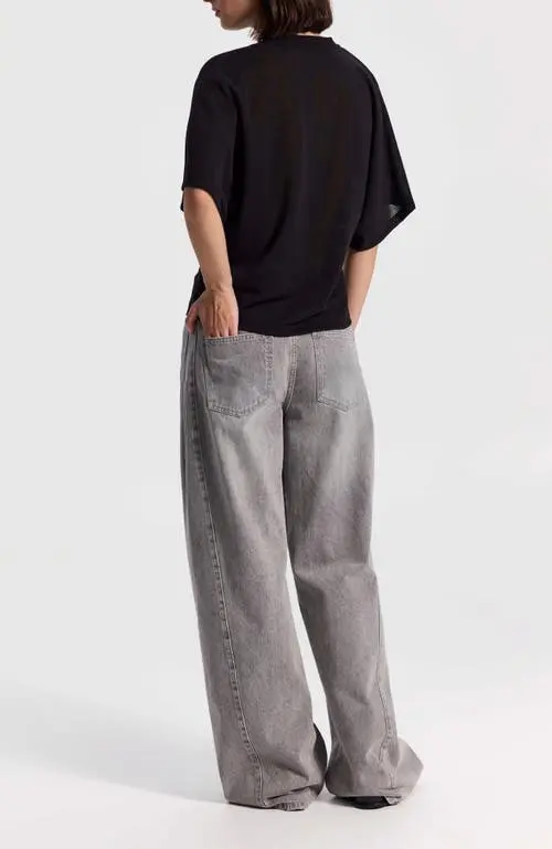 Ronen Chen Short-sleeve Batwing Knit Top - Black