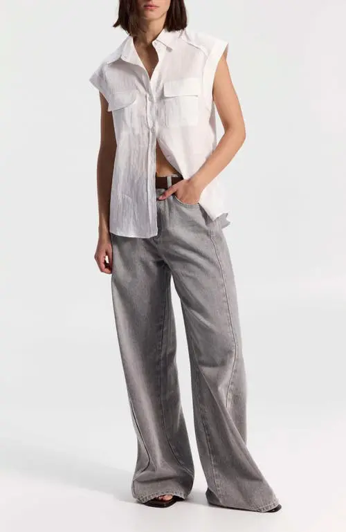 Ronen Chen Short Sleeve Linen Shirt With Pockets