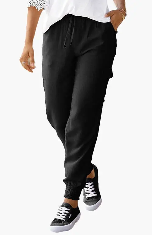 LASCANA Cargo Jogger Pants - Black