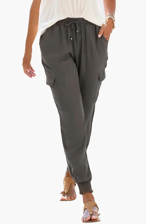 LASCANA Cargo Jogger Pants With Drawstring Waist - Khaki