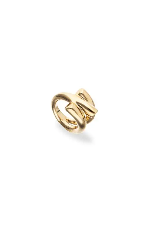 UNODE50 18k -plated Triple Tube Ring - Gold