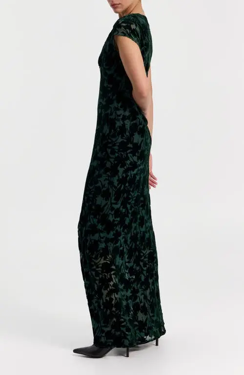 Ronen Chen Burnout Velvet Maxi Dress