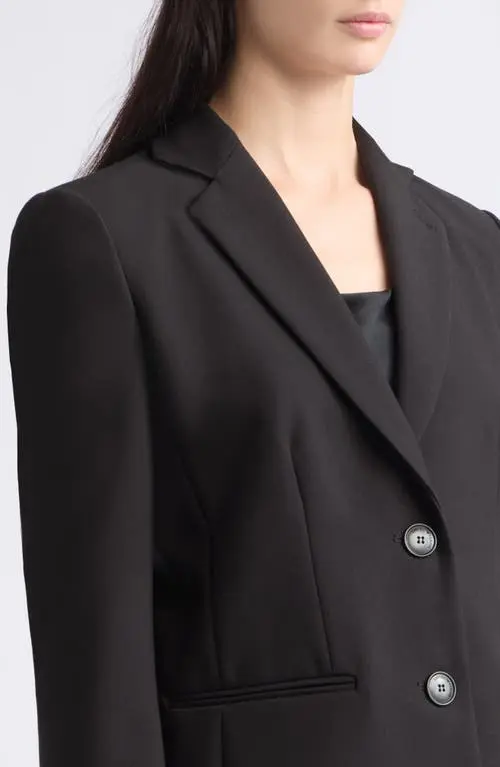 Emporio Armani Black Cady Stretch Crepe Blazer