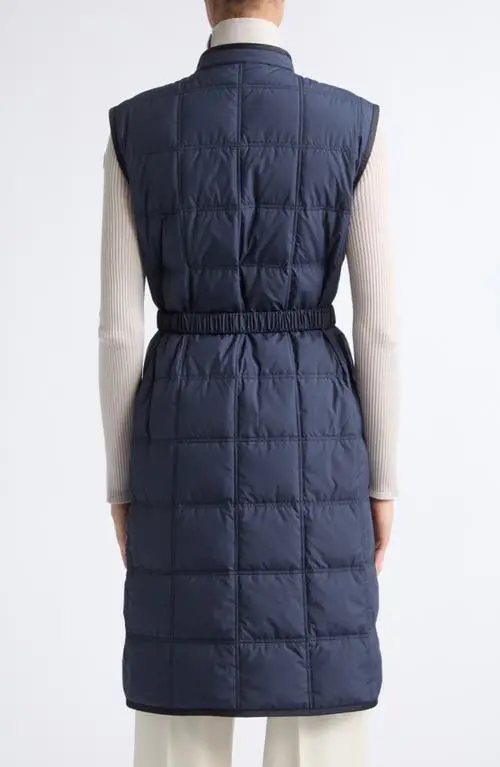 Moncler Cygnette Long Quilted Down Vest - Blue