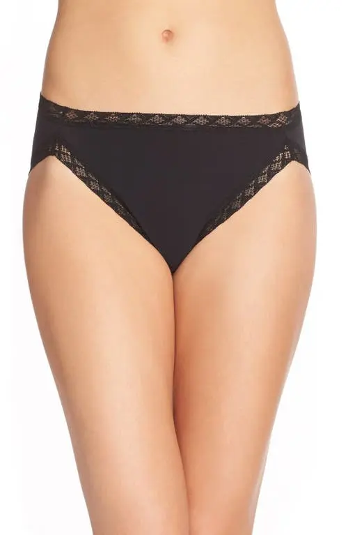 Natori Bliss Cotton French Cut Briefs - Black