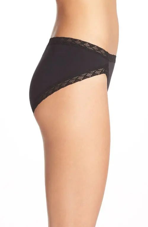 Natori Bliss Cotton French Cut Briefs - Black