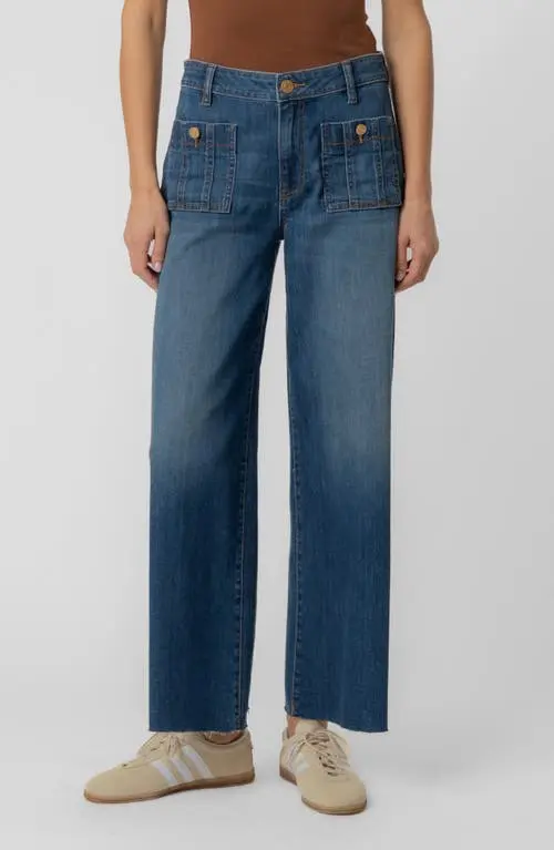 Kut From The Kloth Meg Raw Hem High Waist Ankle Wide Leg Jeans - Resolution