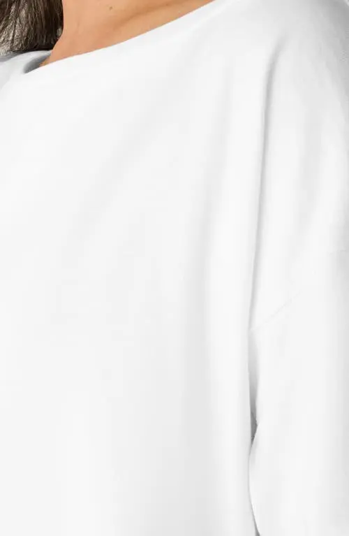Eileen Fisher Organic Cotton Bateau Neck Sweatshirt - White