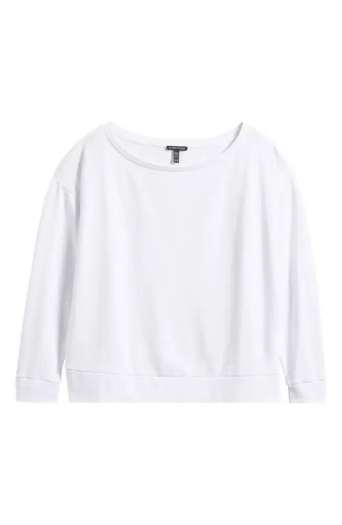Eileen Fisher Organic Cotton Bateau Neck Sweatshirt - White