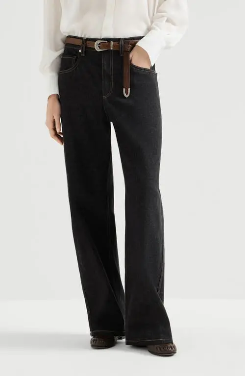 Brunello Cucinelli Loose Barrel Trousers - Black