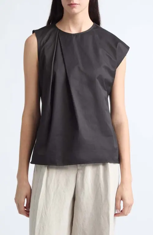 JW Anderson Sculptural Asymmetric Cotton Sateen Top - Black