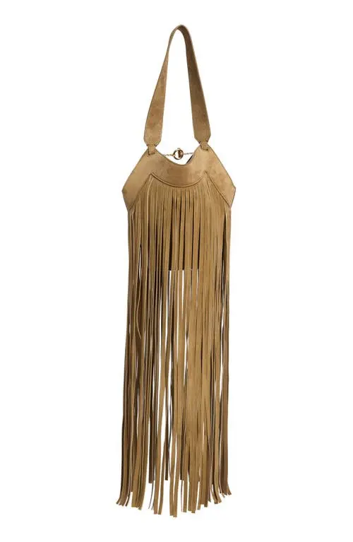 Khaite Nano Lotus Fringe Suede Tote