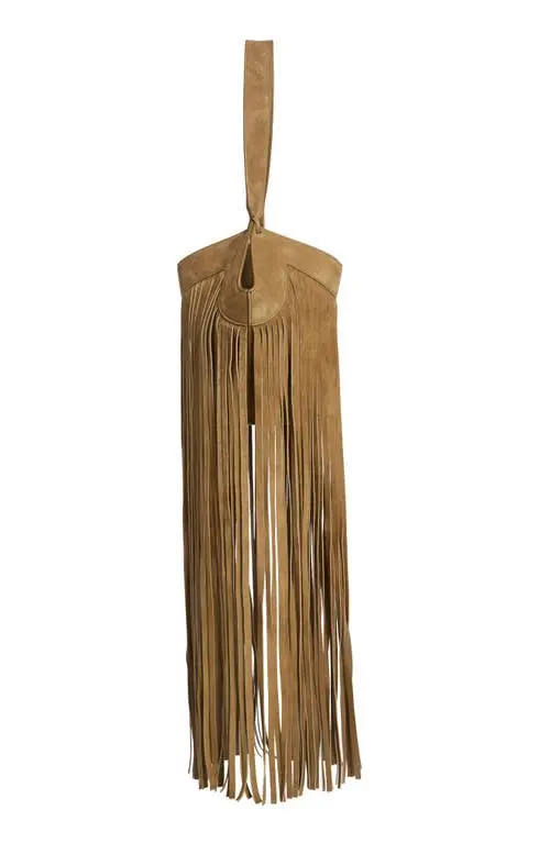 Khaite Nano Lotus Fringe Suede Tote