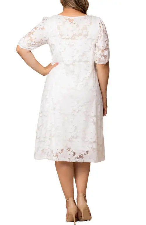 KIYONNA Emma Floral Lace Cocktail Midi Dress