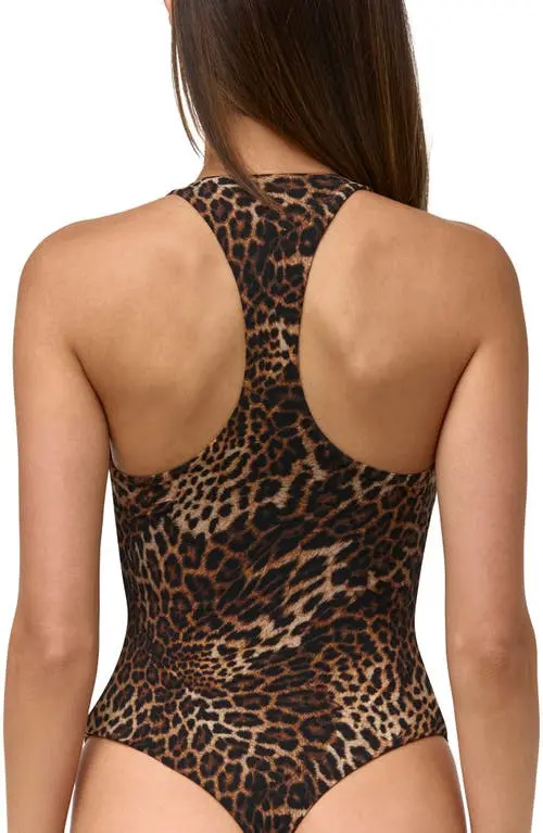 Naked Wardrobe Printed Racerback Bodysuit