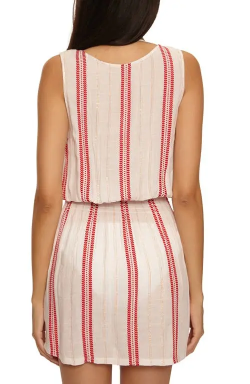BECCA By Rebecca Virtue Radiance Metallic Stripe Cover-up Dress