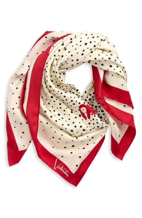 Valentino Garavani Little Stars Print Silk Scarf - Vanilla