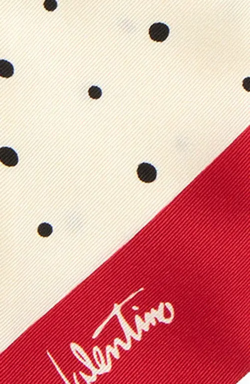 Valentino Garavani Little Stars Print Silk Skinny Scarf - Vanilla