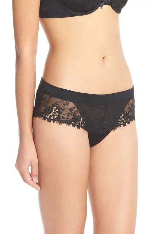 Simone Perele Wish Embroidered Boyshorts - Black