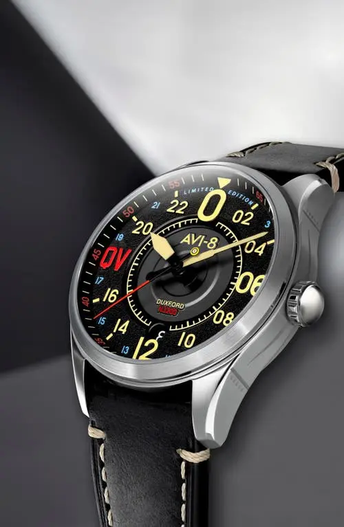 AVI-8 X Imperial War Museums Spitfire N3200 Automatic Leather Strap Watch