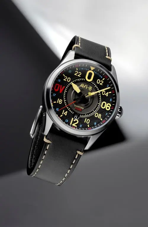AVI-8 X Imperial War Museums Spitfire N3200 Automatic Leather Strap Watch