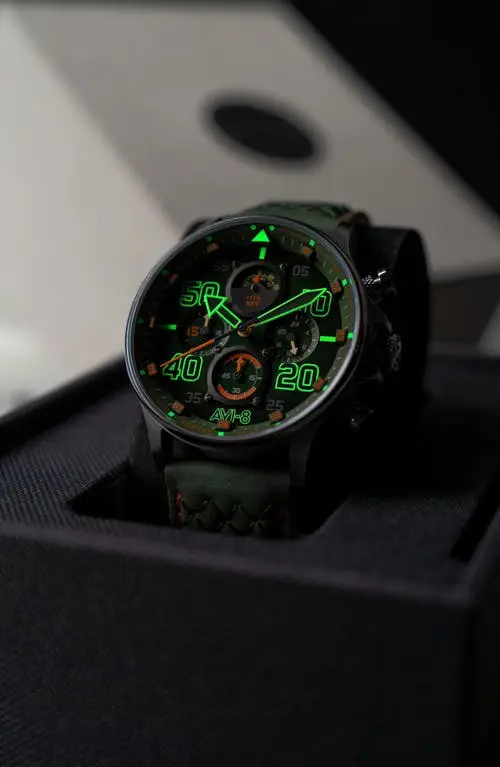 AVI-8 Hawker Typhoon Coningham Harding Chronograph Leather Strap Watch