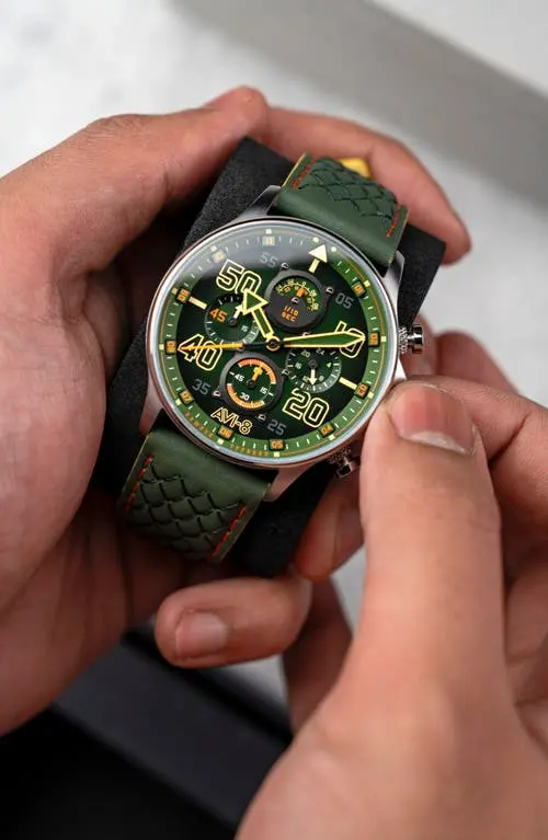 AVI-8 Hawker Typhoon Coningham Harding Chronograph Leather Strap Watch