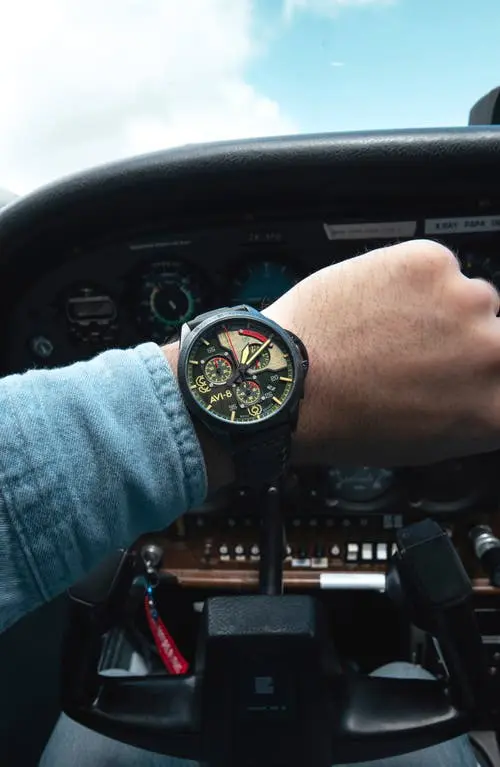 AVI-8 P-51 Mustang Blakeslee Chronograph Leather Strap Watch