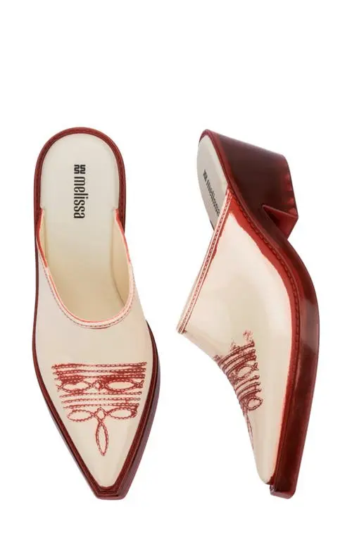 Melissa Texas Mule - Red/beige