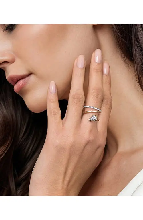 GABRIEL & CO. Two-tone 14k Gold Diamond Wide Band Wrap Ring