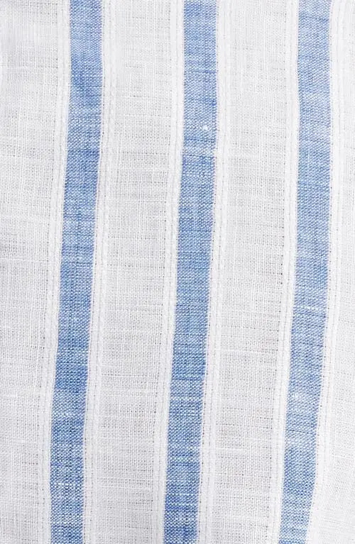 EMANUEL BERG Stripe Slub Linen Button-up Shirt