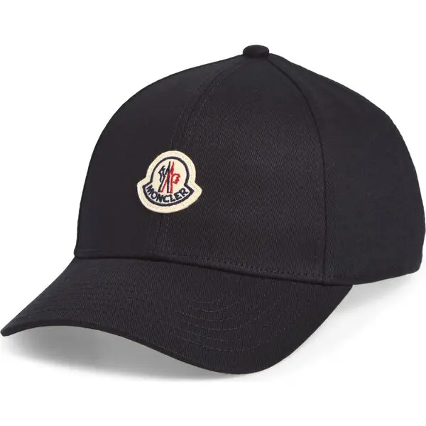 Moncler Logo Patch Baseball Cap - Black