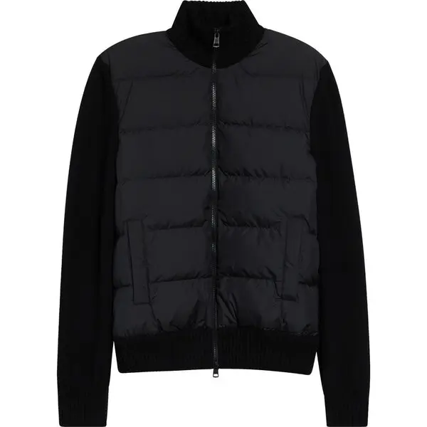 Moncler Wool Puffer Cardigan - Black
