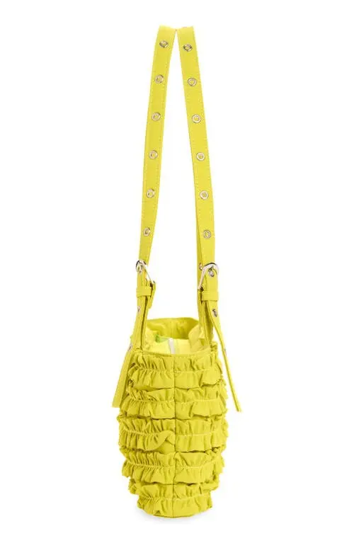 DAMSON MADDER Sophia Ruffle Shoulder Bag - Chartreuse