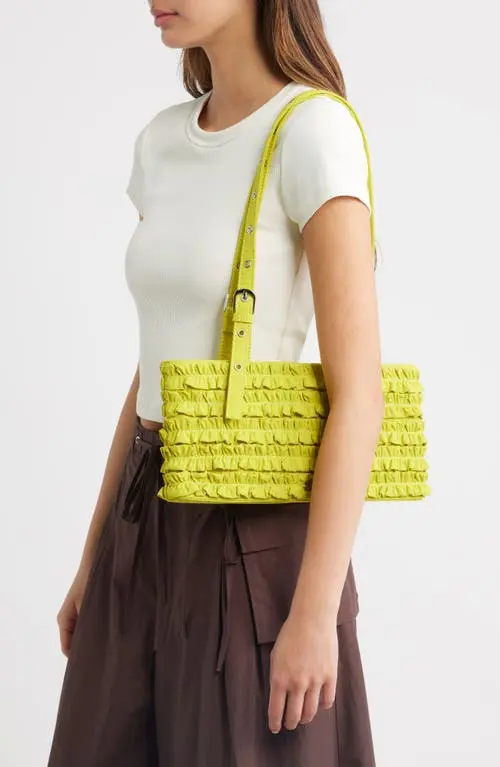 DAMSON MADDER Sophia Ruffle Shoulder Bag - Chartreuse
