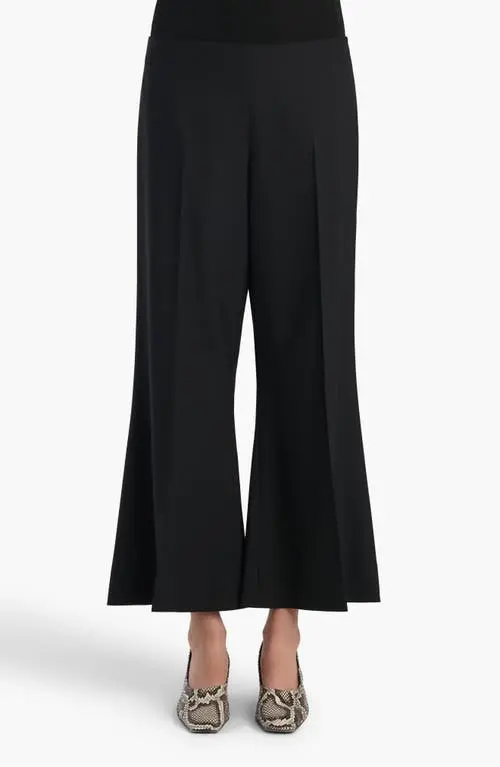 Khaite Walter Virgin Wool Kick Flare Crop Pants - Black