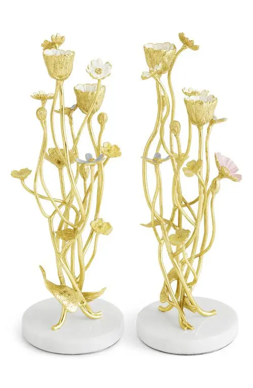 Michael Aram Wildflowers Set Of 2 Candleholders