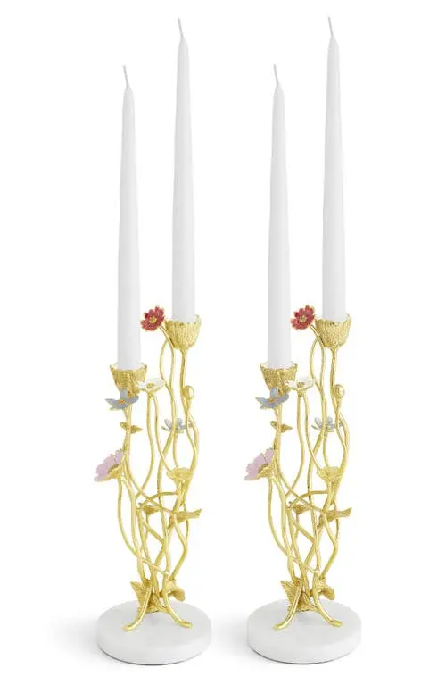 Michael Aram Wildflowers Set Of 2 Candleholders