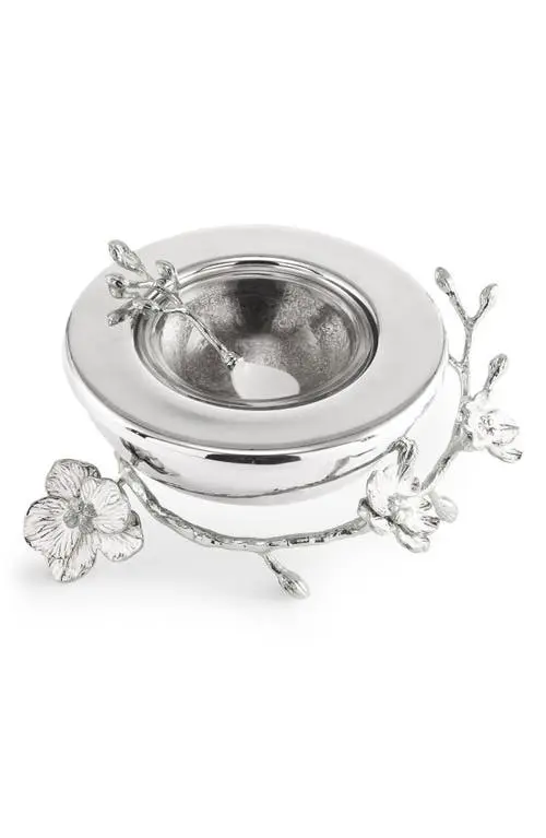 Michael Aram Silver Orchid Caviar Dish