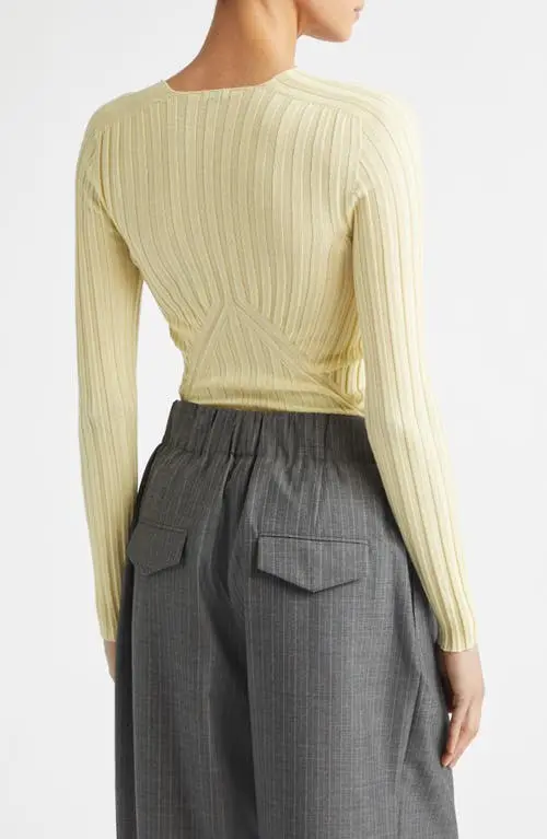JIL SANDER Engineered Cashmere & Silk Rib Sweater