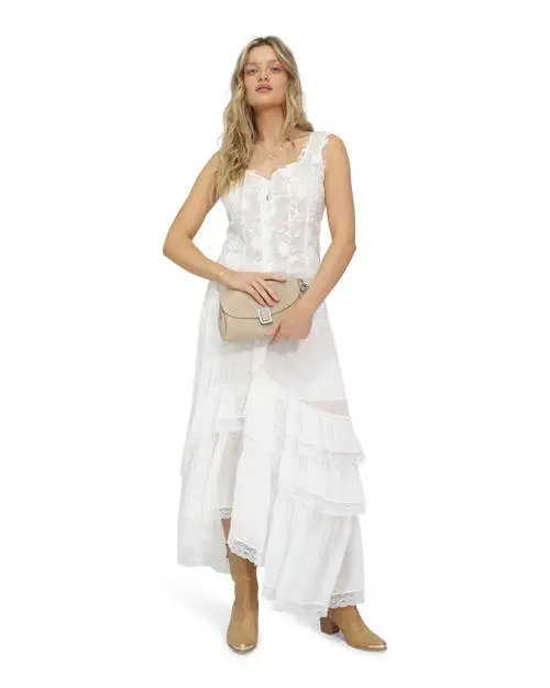 BELLE & BLOOM Future Lover Lace Button Up Blouse