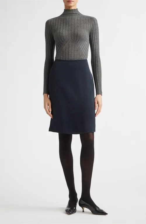 JIL SANDER Envers Sablé Satin A-line Skirt